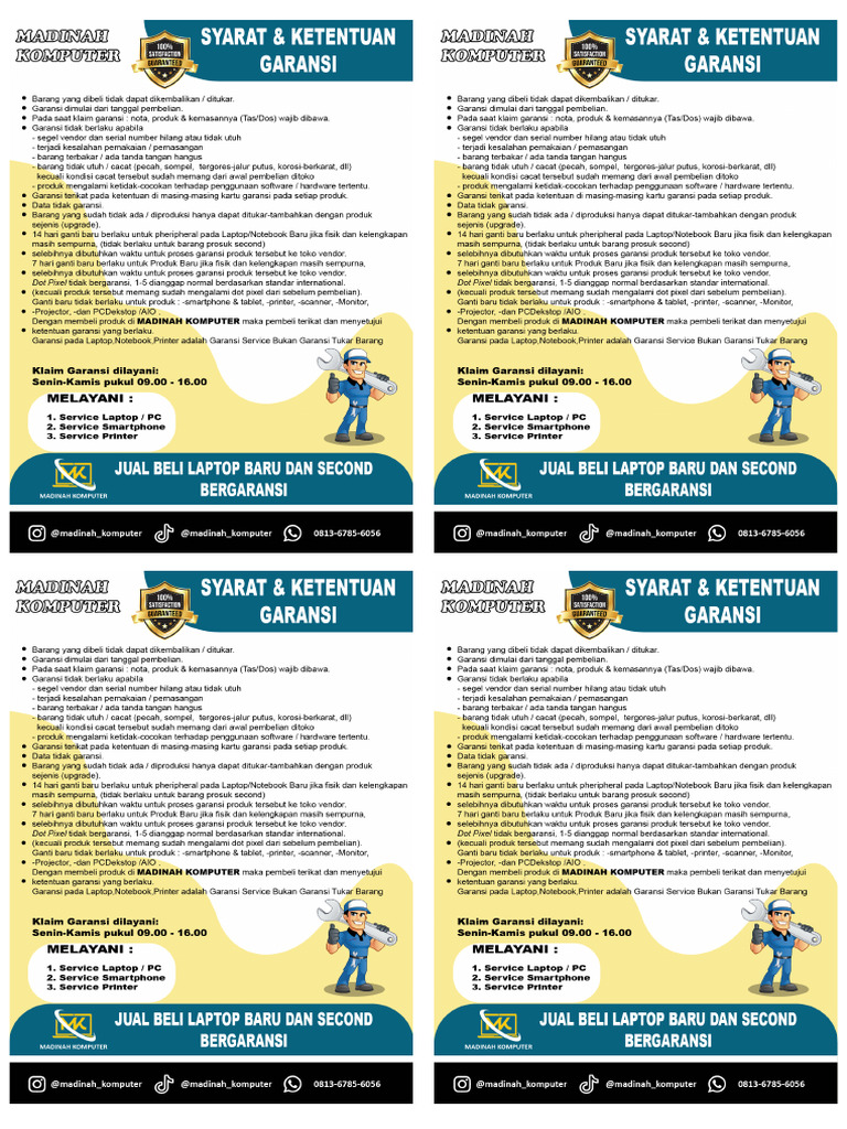 1. syarat dan ketentuan garansi print | PDF