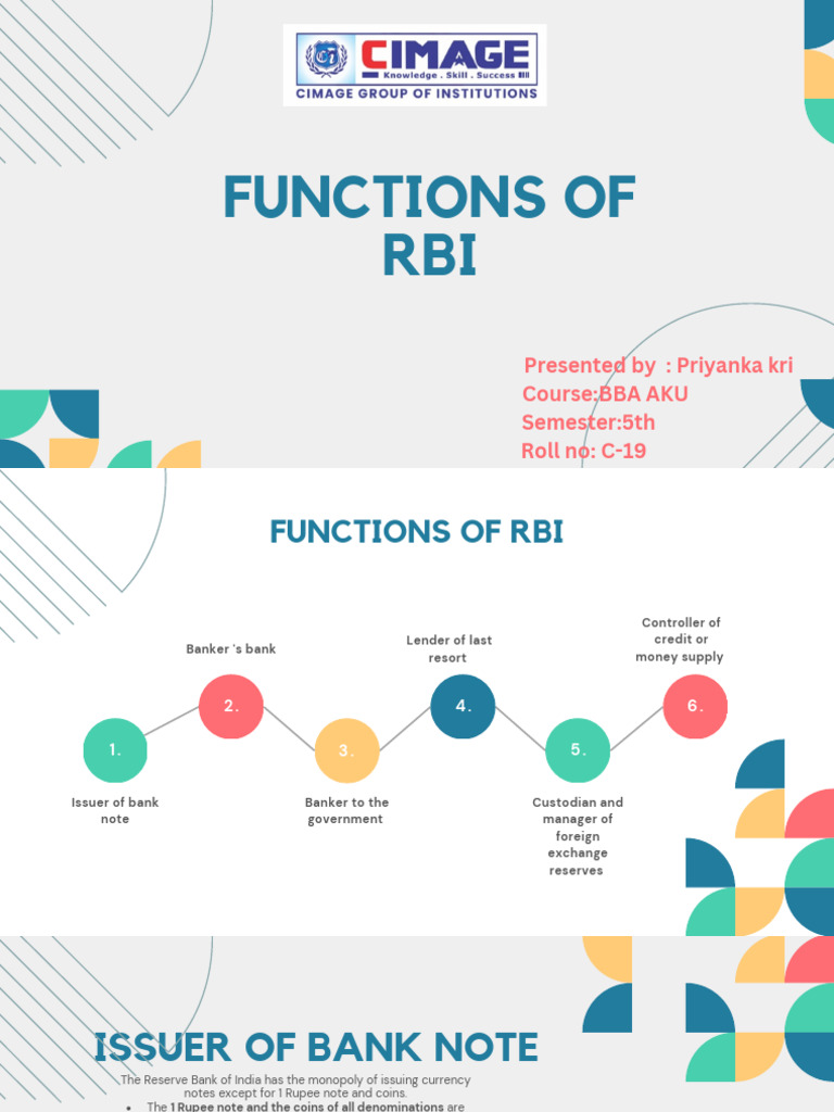 Functions of Rbi - 20240927 - 082110 - 0000 | PDF | Reserve Bank Of ...