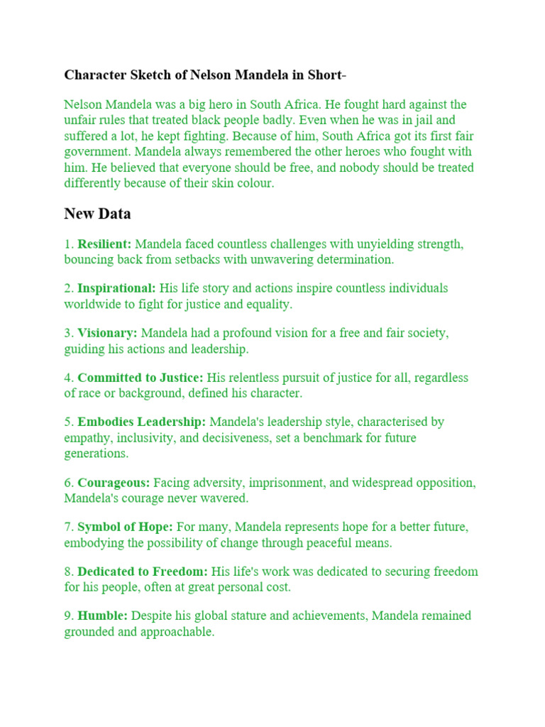 6. Characters | PDF | Nelson Mandela | Leadership