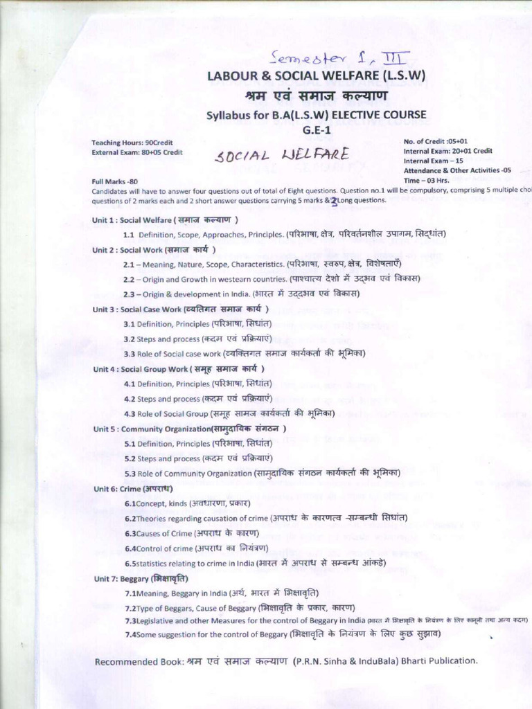 B.A-LSW VBU Question | PDF