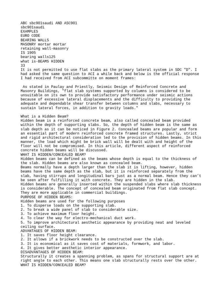 A4-hidden rc beams-ABC | PDF | Beam (Structure) | Concrete