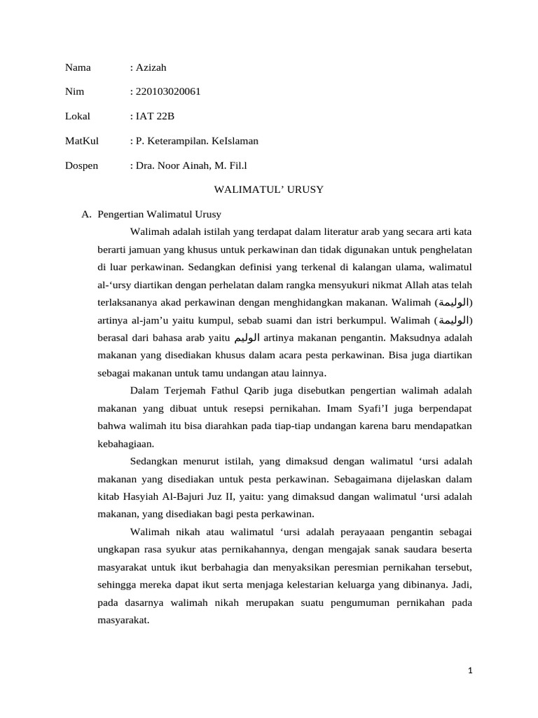 PPK Walimatul urusy | PDF