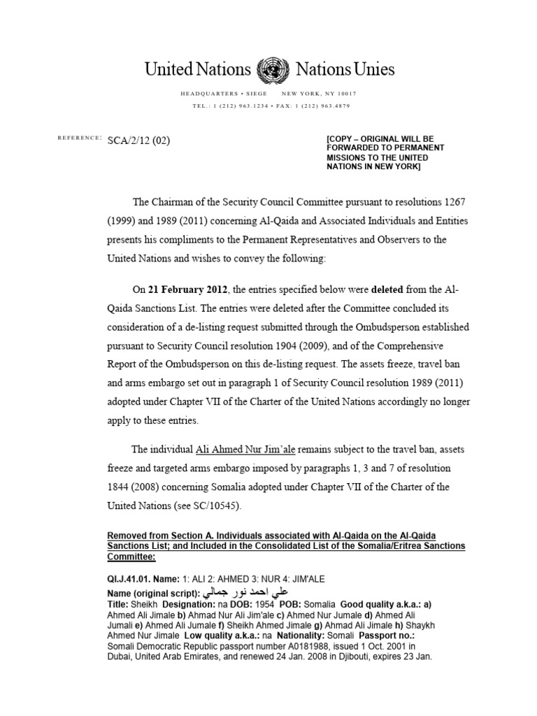 Note-verbale-SCA-2-12-02 | PDF | International Relations