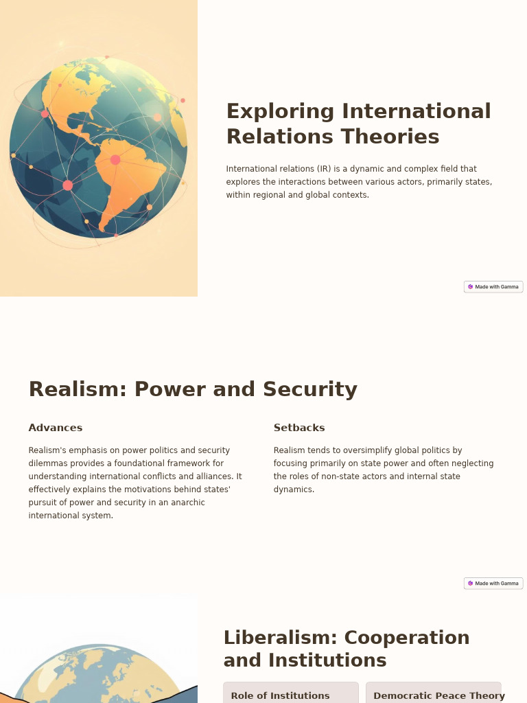 Exploring International Relations Theories | PDF | International ...