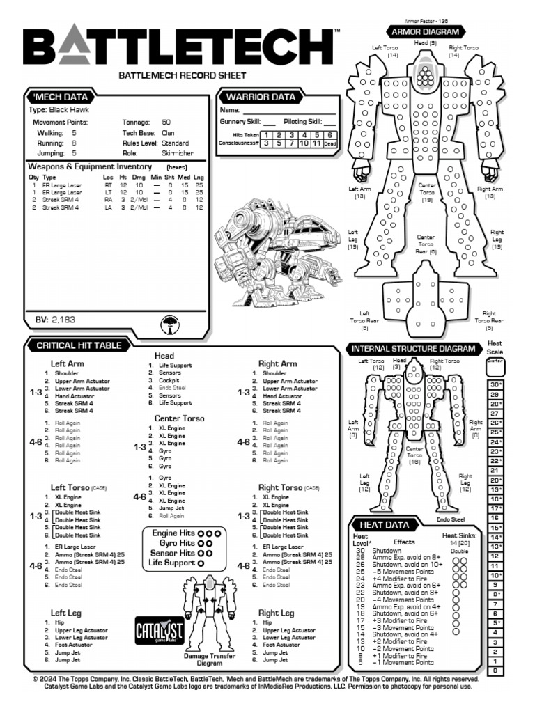 Black Hawk | PDF | Battle Tech