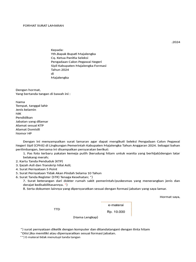 Contoh Format Surat | PDF