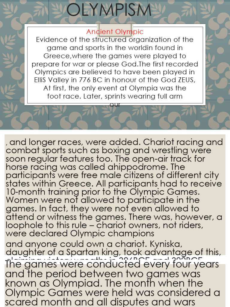 Class 11 Olympism | PDF | International Sports Competitions | Sports