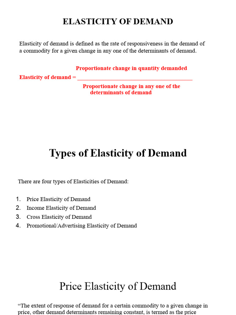 Elasticity of Demand | PDF | Elasticity (Economics) | Demand