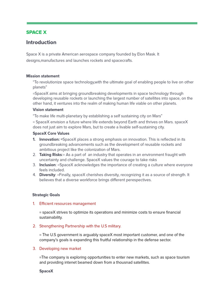 Onboarding notes | PDF | Space X | Sustainability
