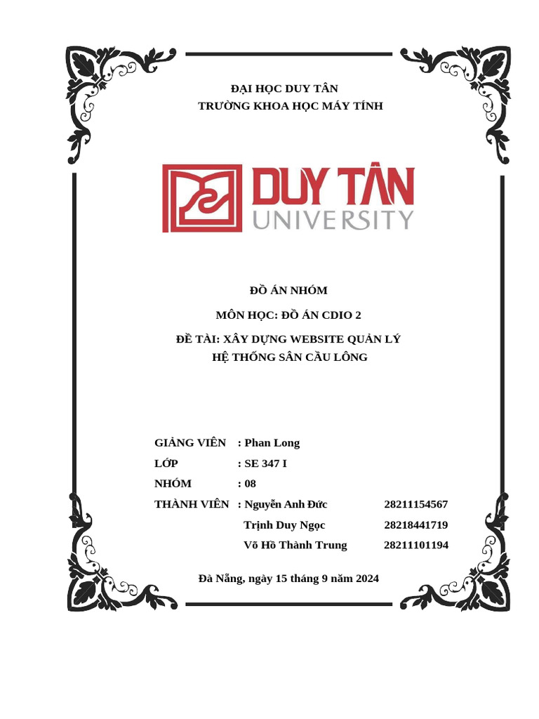 ĐỒ ÁN CDIO 2 bản word | PDF