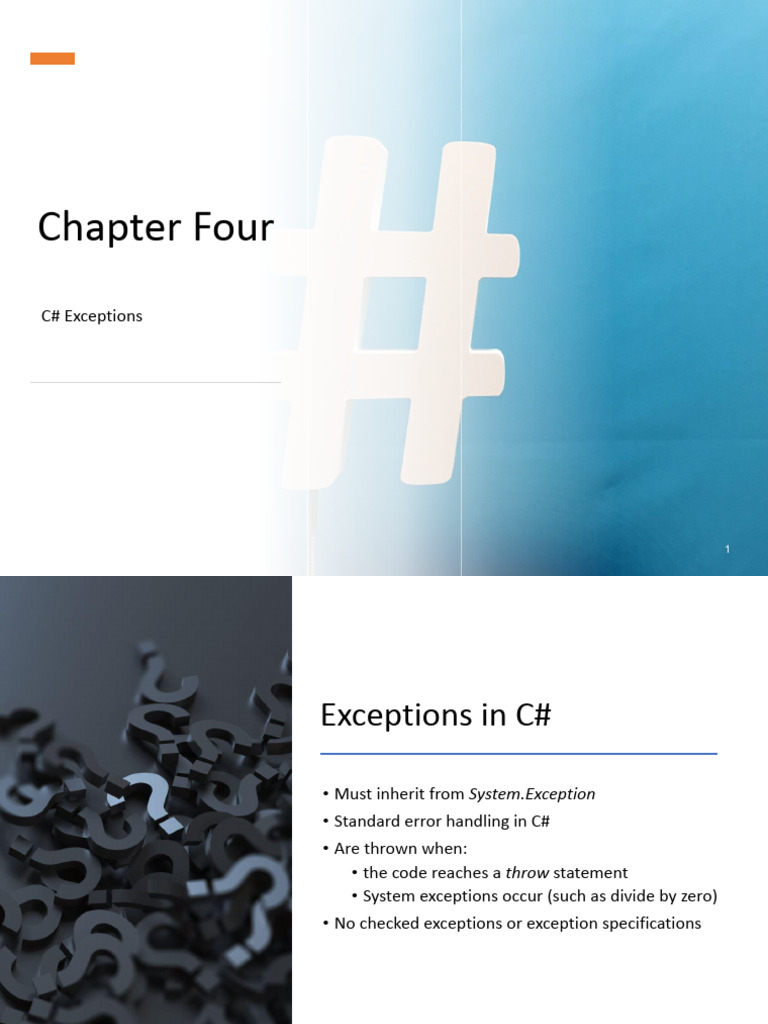 CH4-Exception Handling | PDF | C Sharp (Programming Language) | Control ...
