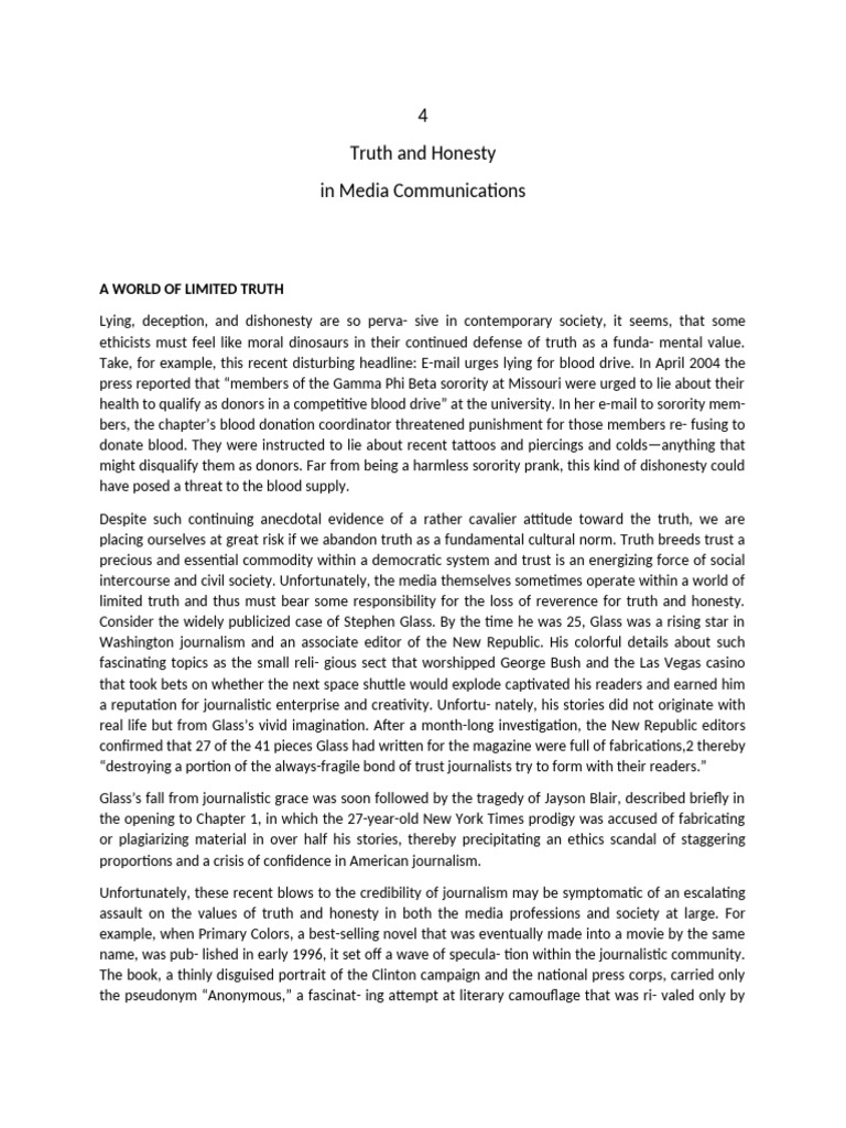 Etika Task | PDF | Truth | Journalism