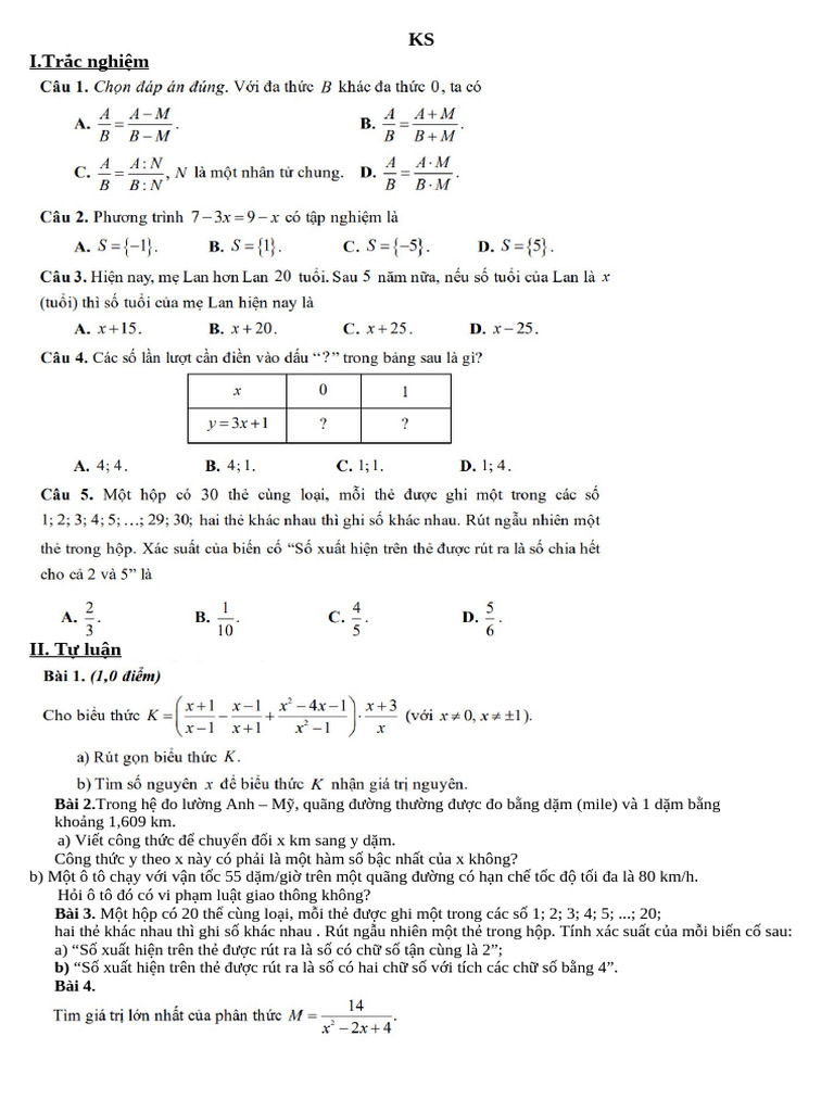 Đề số 02 HK2 | PDF
