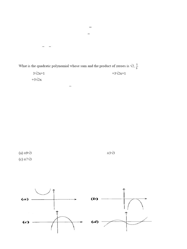 cl10ch2worksheet | PDF | Zero Of A Function | Polynomial