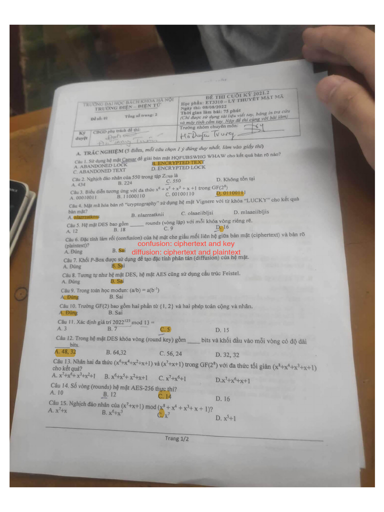 Đề thi CK LTMM | PDF