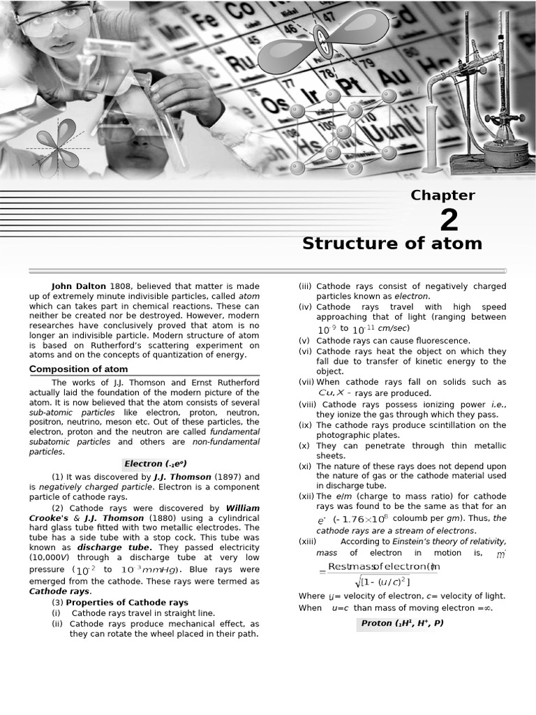 01 Atomic Structure Theory Final E | PDF | Atoms | Electron