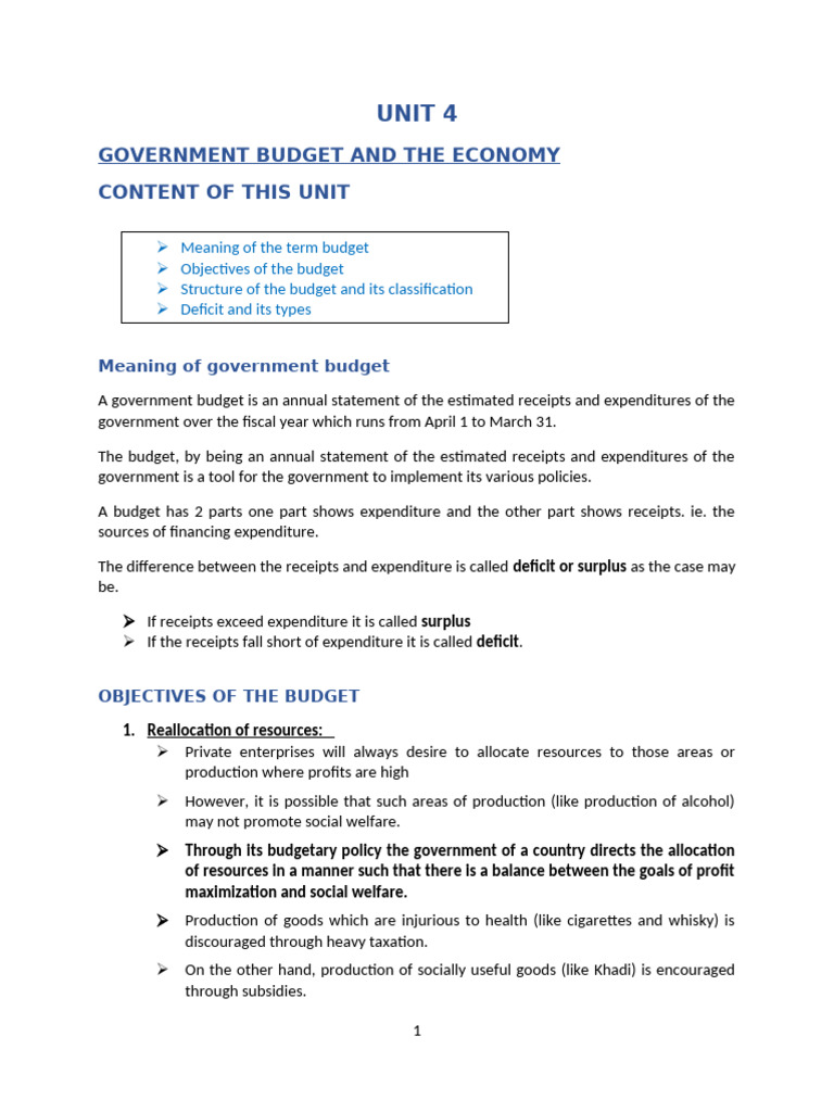 Government Budget Notes 2020-21 | PDF | Government Budget Balance | Taxes