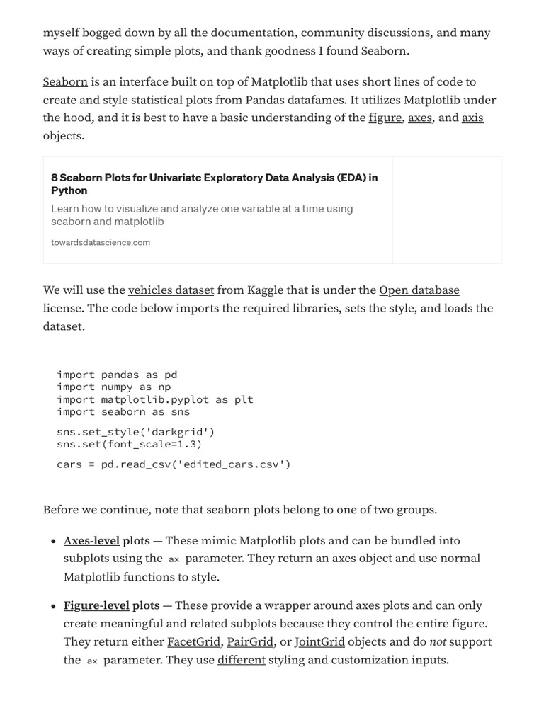 Seaborn EDA for Python Users | PDF | Scatter Plot | Data Analysis