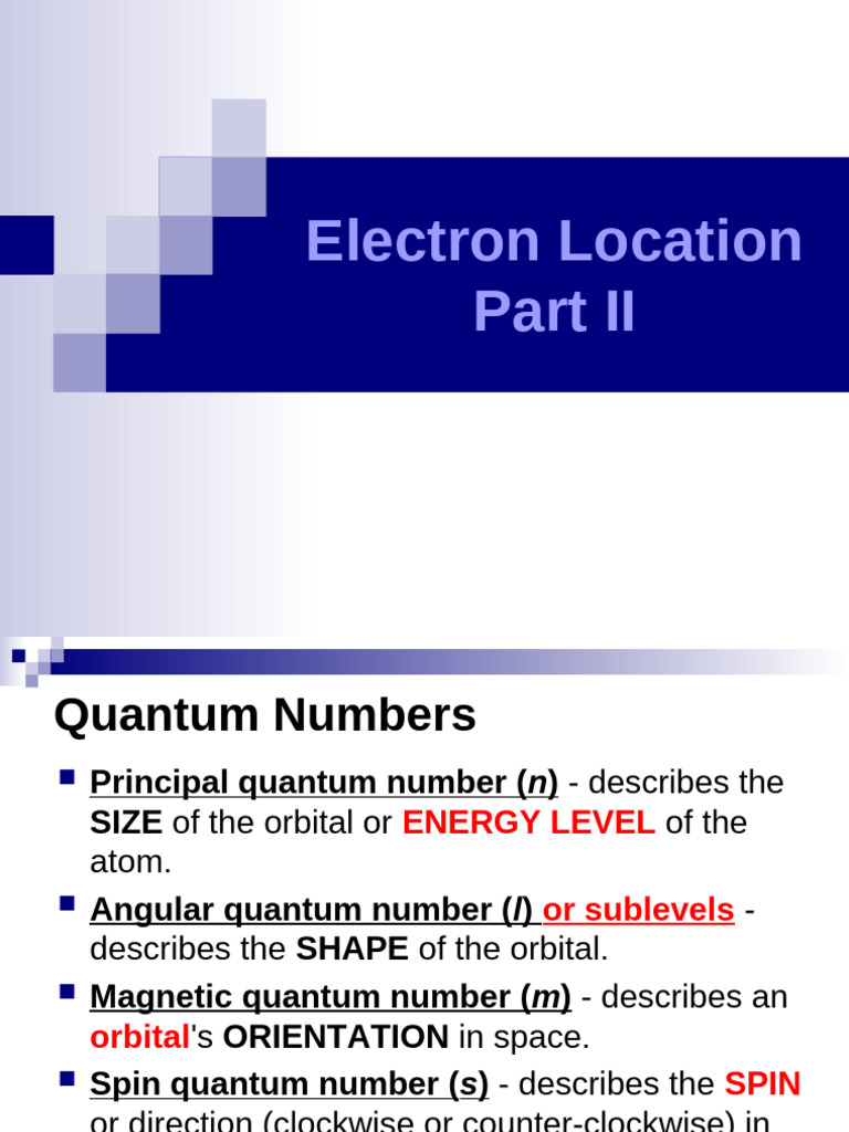 Chap. 5 Notes. Quantum Numbers | PDF | Atomic Orbital | Spin (Physics)