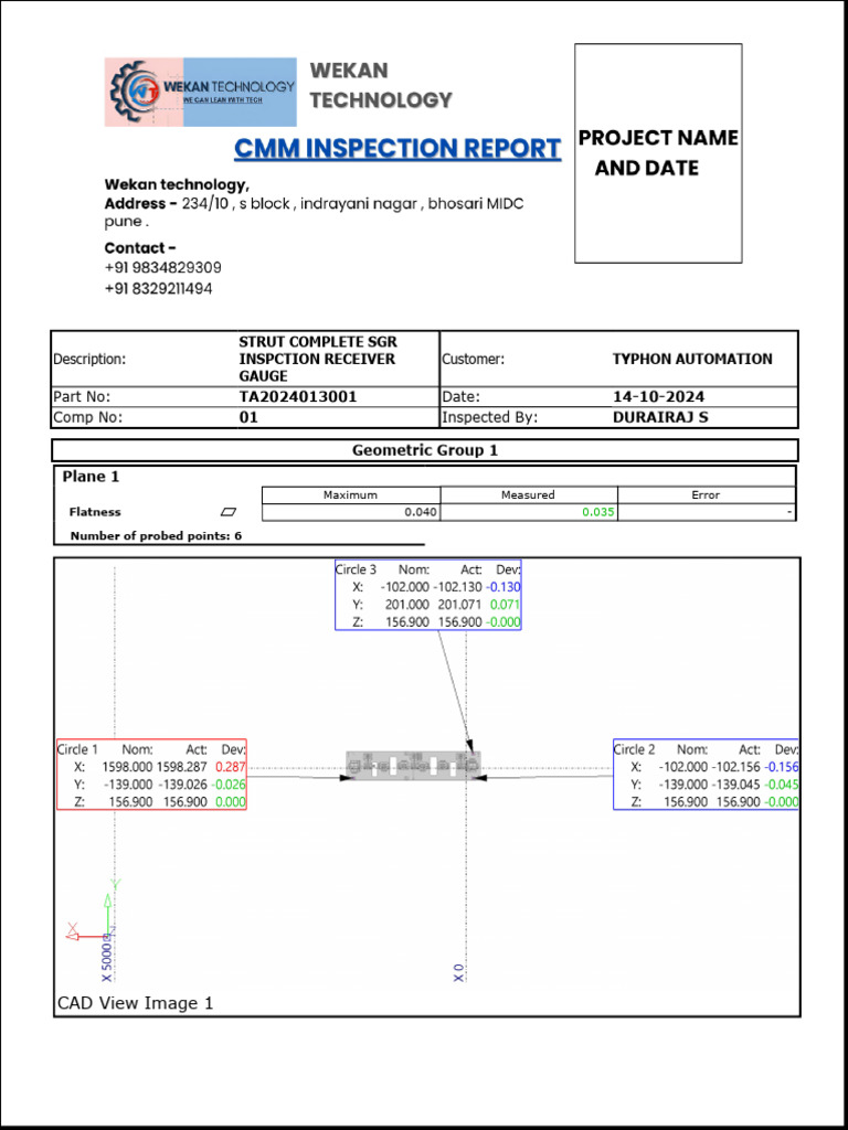Strut Complete SGR Inspection Receiver Gauge Report | PDF | Geometry