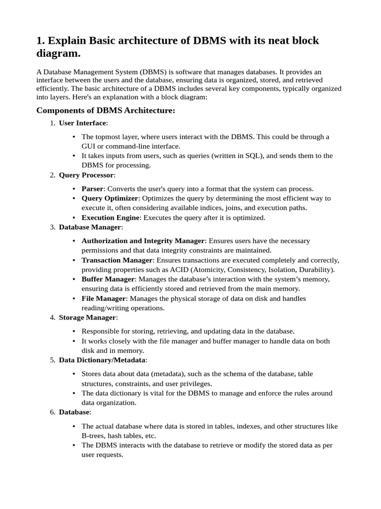 Dbms Answers PDF | PDF | Databases | Relational Database Dbms Answers PDF | PDF | Databases | Relational Database