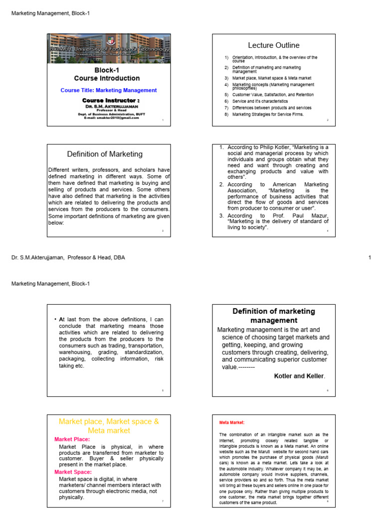 Marketing Chap 1 | PDF | Marketing | Market (Economics)
