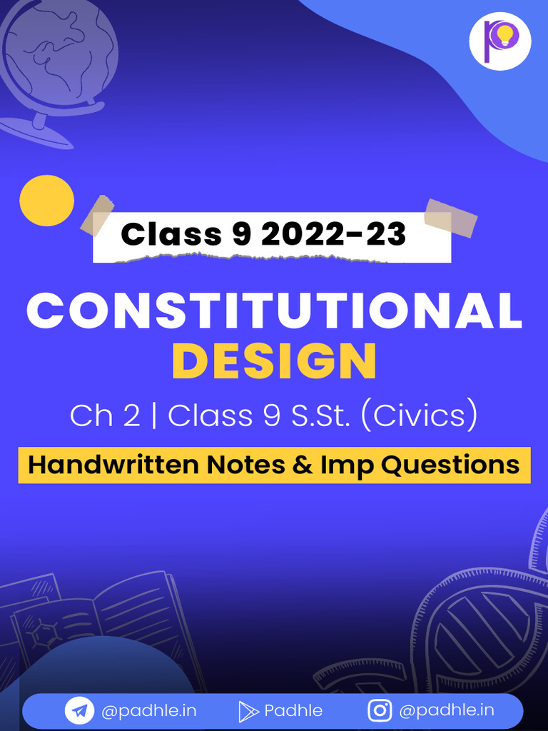 Constitutional Design - Padhle Class 9 Social Science | PDF