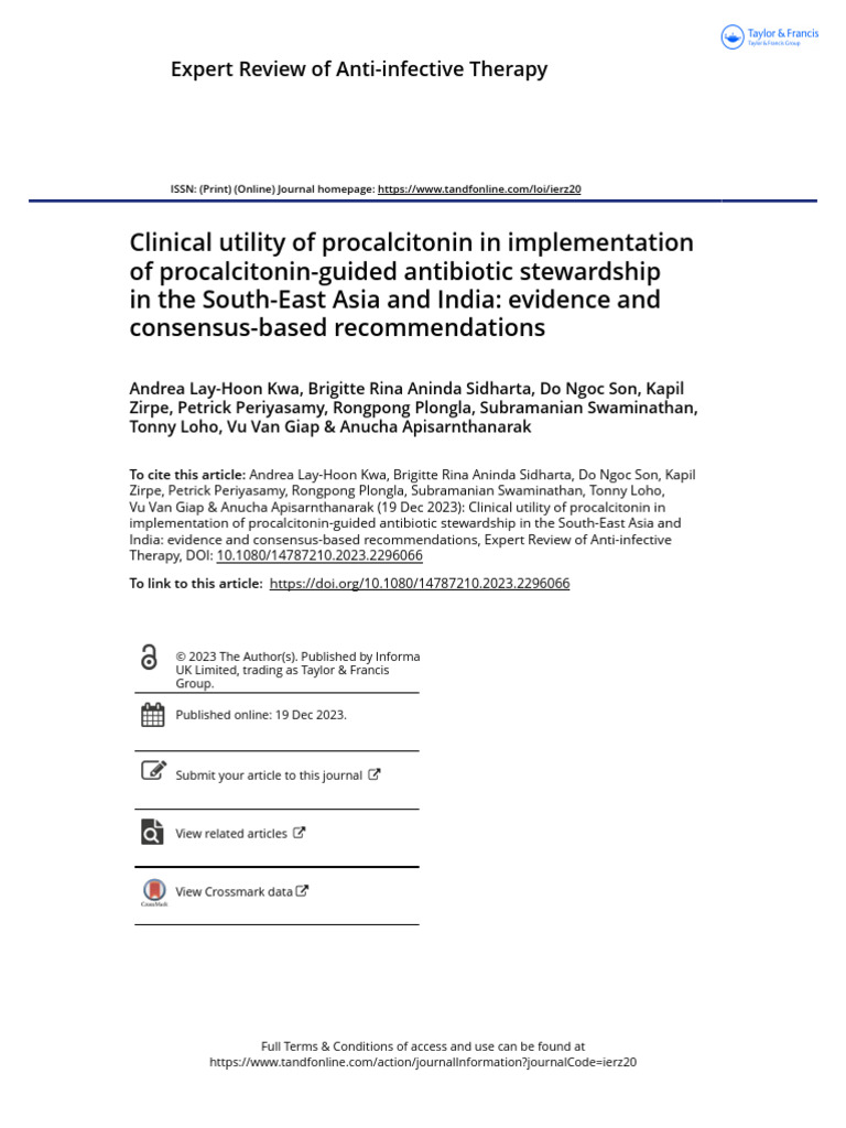 Clinical utility of procalcitonin in implementation of procalcitonin ... Clinical utility of procalcitonin in implementation of procalcitonin ...