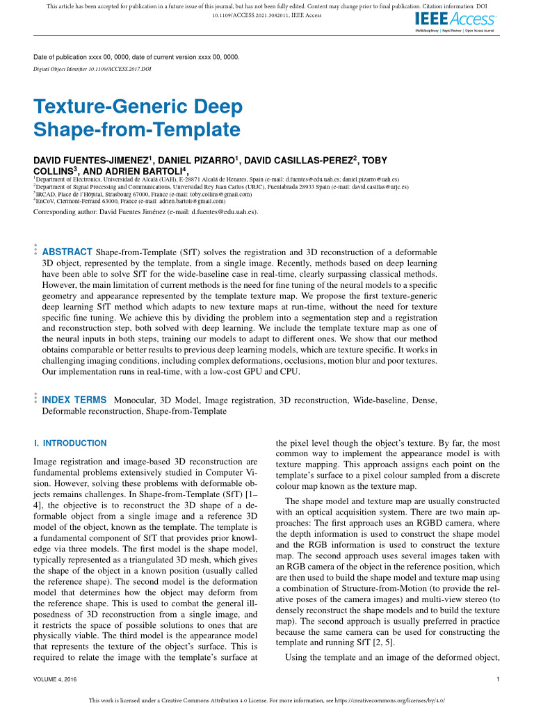 Texture Generic Deep Shape From Template | PDF | Image Segmentation | Deep Learning