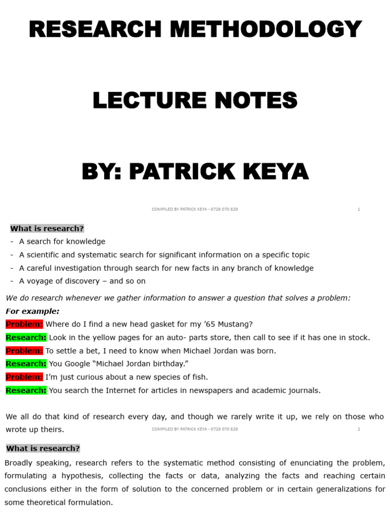 Research Methodology Overview | PDF | Sampling (Statistics) | Methodology