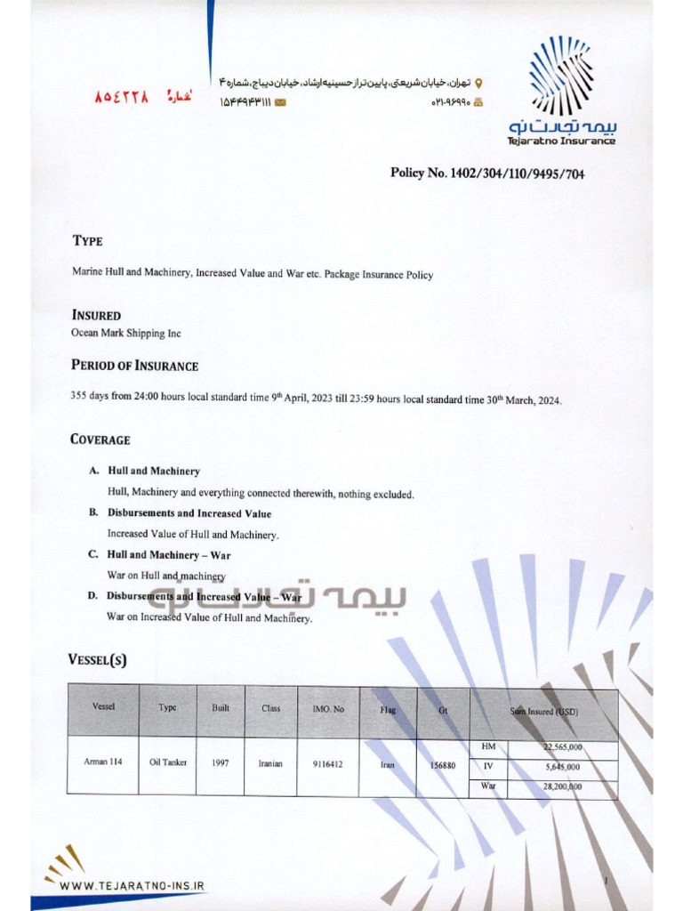 Arman 114 - H&M Insurance | PDF