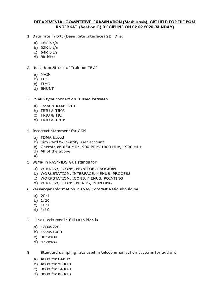 DCE Merit AFC Feb 2020 | PDF | Osi Model | Computer Network