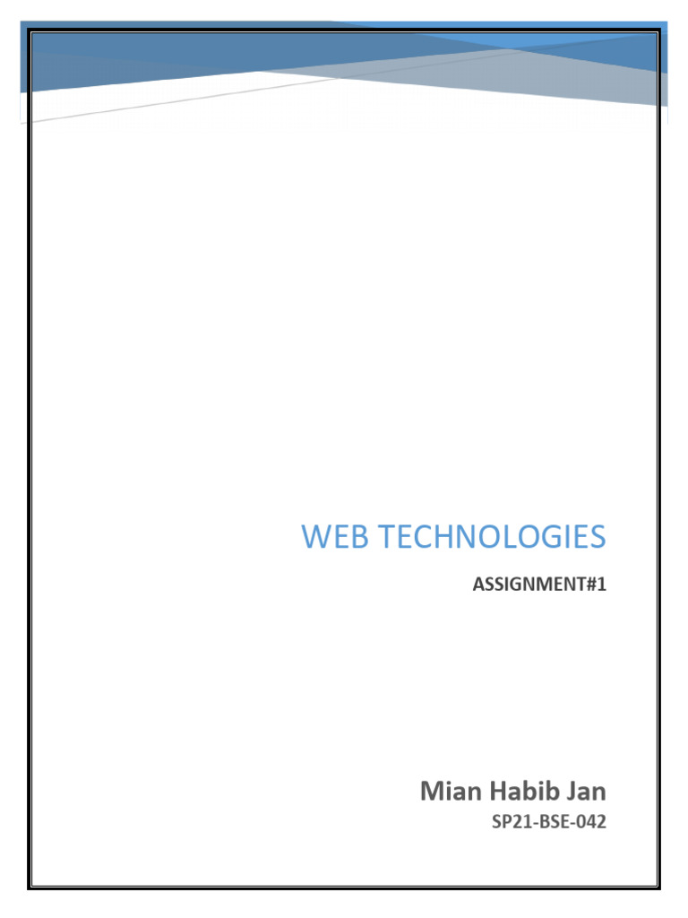 Web Technologies Assignment 1 Pdf Page Layout Web Development