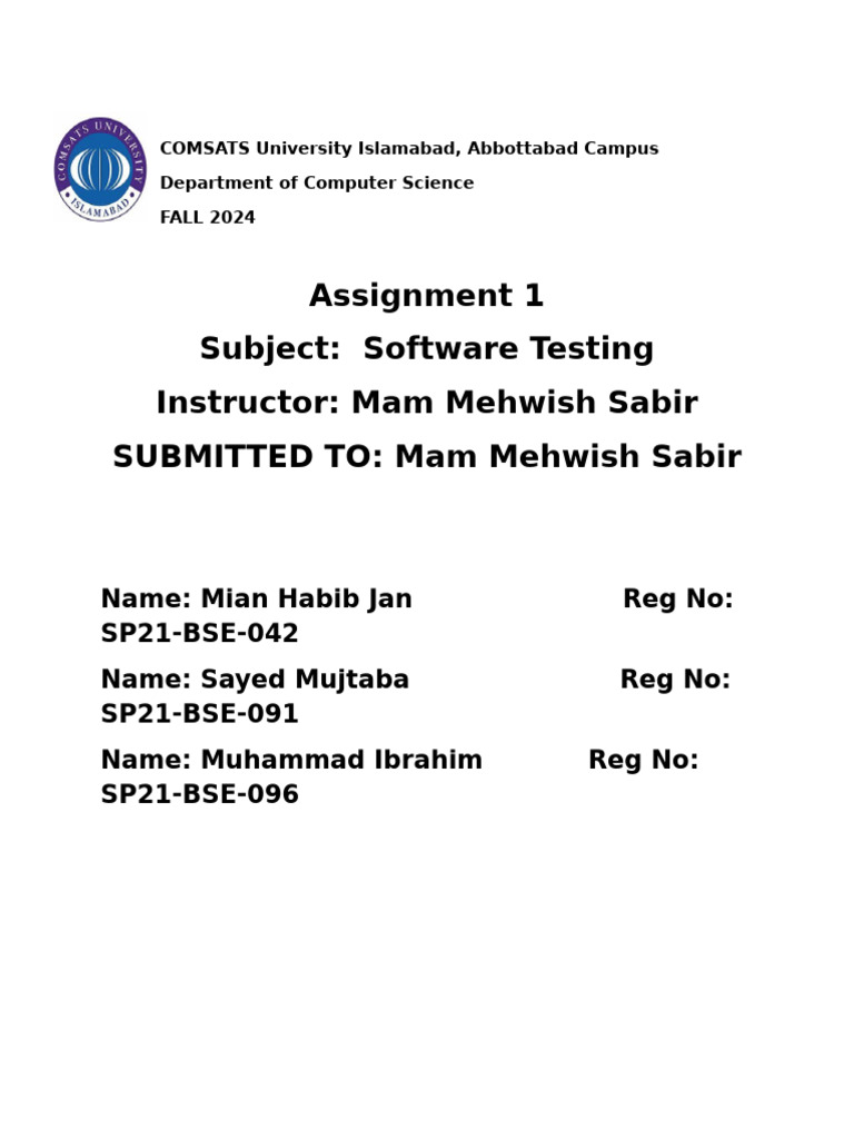 SOFTWARE TESTING ASSIGNMENT 1 | PDF | Body Mass Index | Overweight SOFTWARE TESTING ASSIGNMENT 1 | PDF | Body Mass Index | Overweight