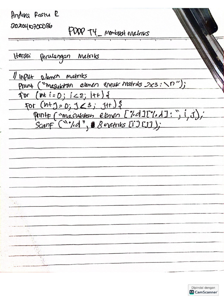 Andika Restu R_20210410700086_Matriks | PDF Andika Restu R_20210410700086_Matriks | PDF