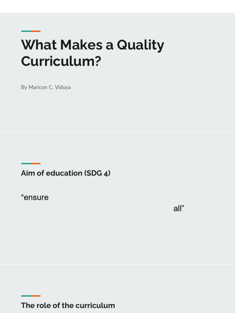 Essentials of Quality Curriculum Design | PDF | Curriculum ...