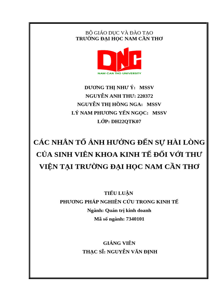 QTKD-Mẫu Định tính. Mau De cuong PPNC | PDF