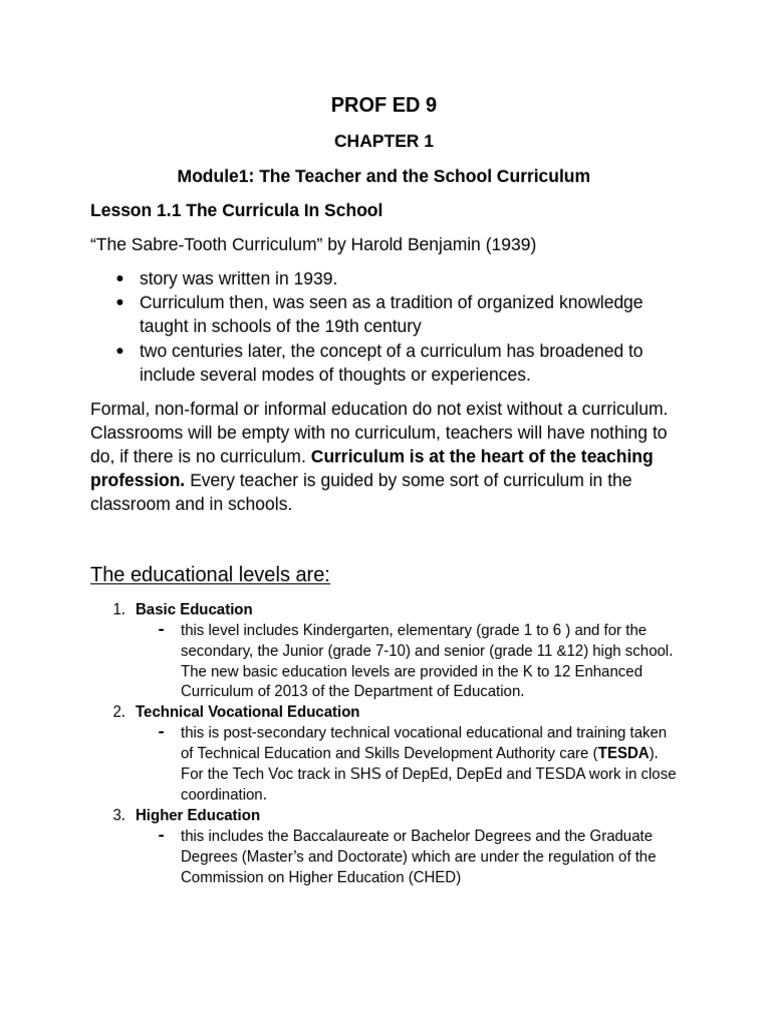 PROF-ED-9-MIDTERM-REVIEWER | PDF | Curriculum | Learning