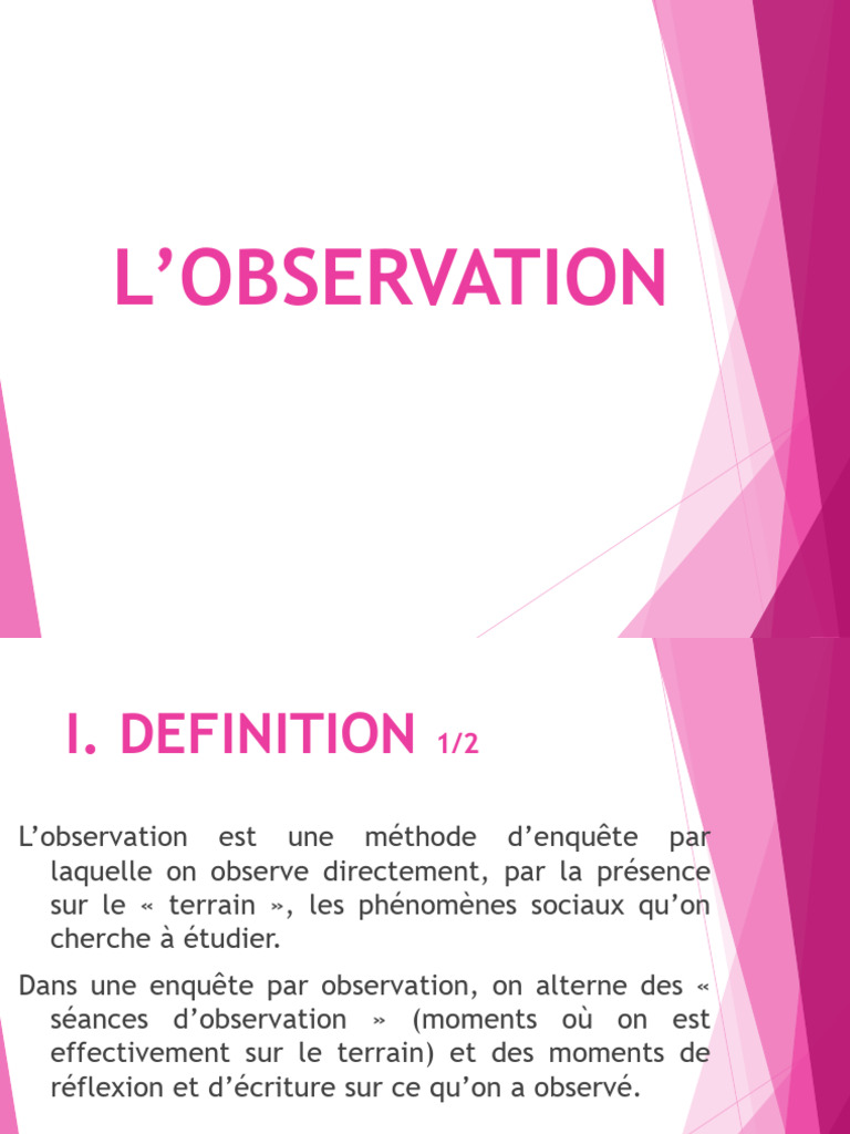 Définition et types d'observation | PDF