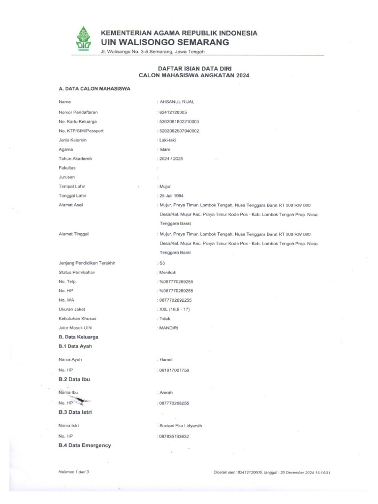 Data Mahasiswa | PDF