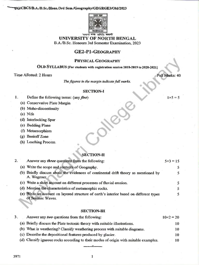 GE2 P1 GEOGRAPHY Old Syllabus Compressed | PDF