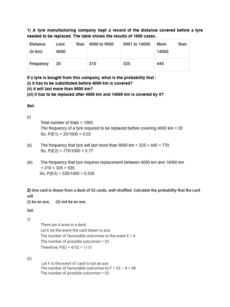 Probability Problems With Solution | PDF | Odds | Playing Cards