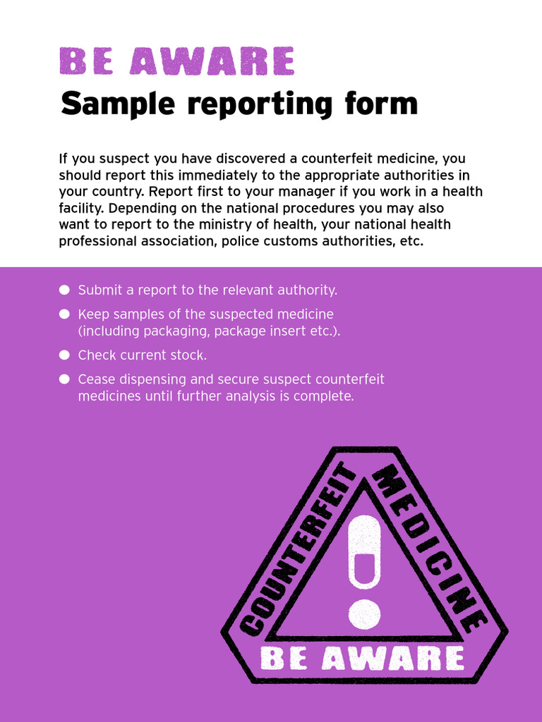 Toolkit BeAware Reporting | PDF | Pharmacy | Pharmacology
