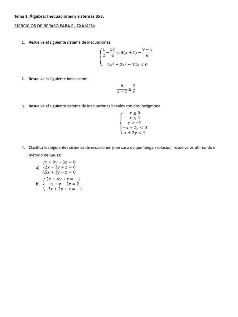 Ejercicios repaso T3(2) | PDF