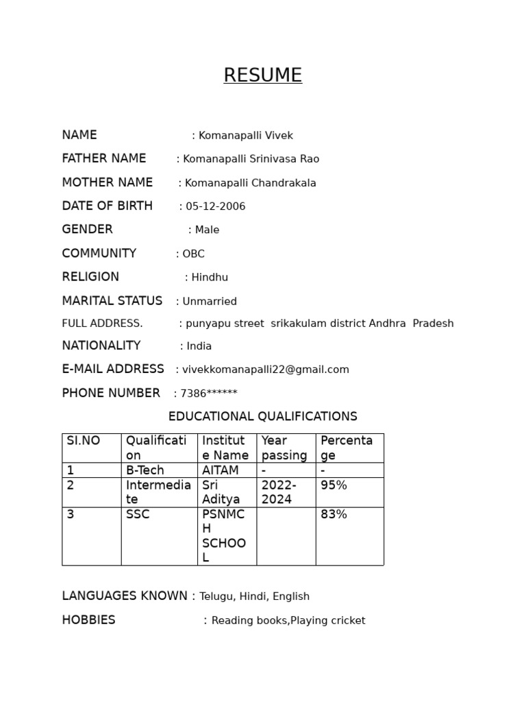 Vivek Resume1 | PDF