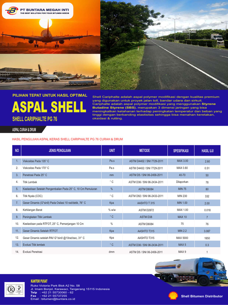 Aspal Shell Cariphalte PG 76 | PDF