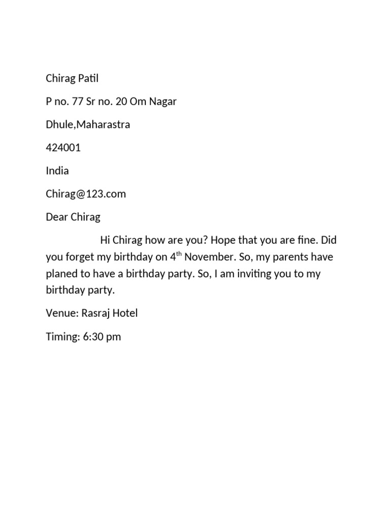 Mail Merge Birthday Invitation Sample | PDF