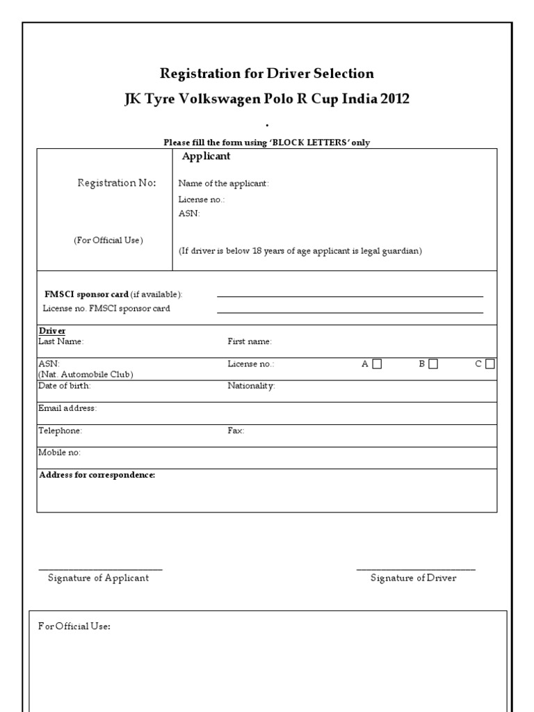 Driver Registration Form Instructions | PDF | Business | Finance ...
