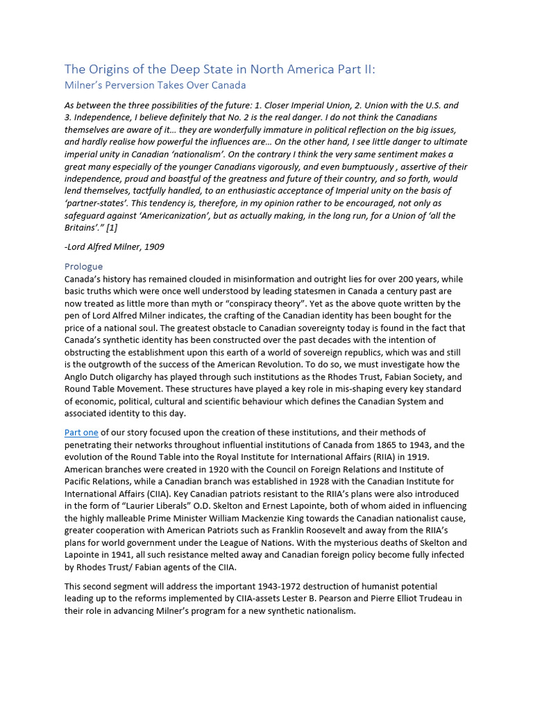 Deep State Origins in Canada: Milner's Influence | PDF | Isotope ...