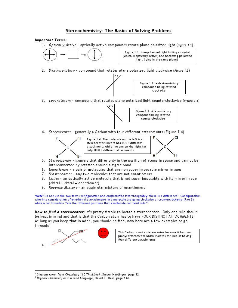 Stereochemistry: The Basics of Solving Problems: Important Terms | PDF